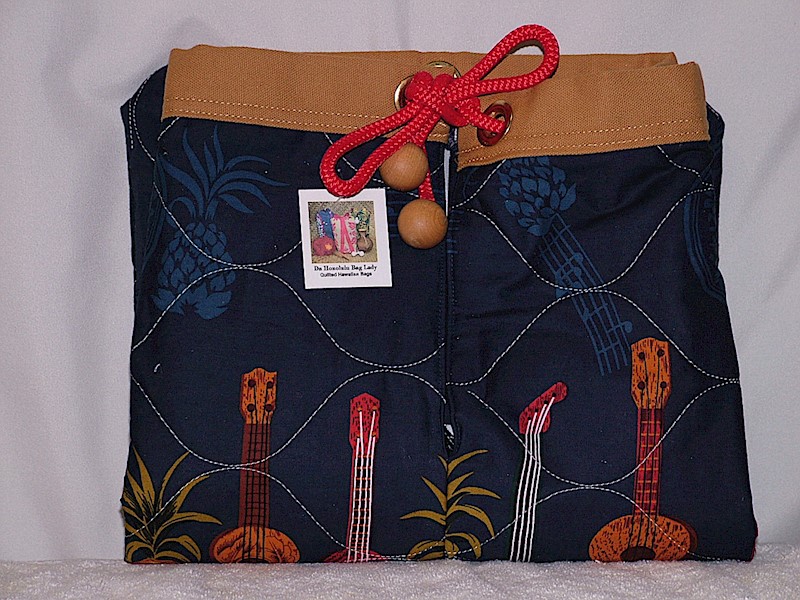 Quilted Hula Bag, Medium Details - Aloha Hula Supply