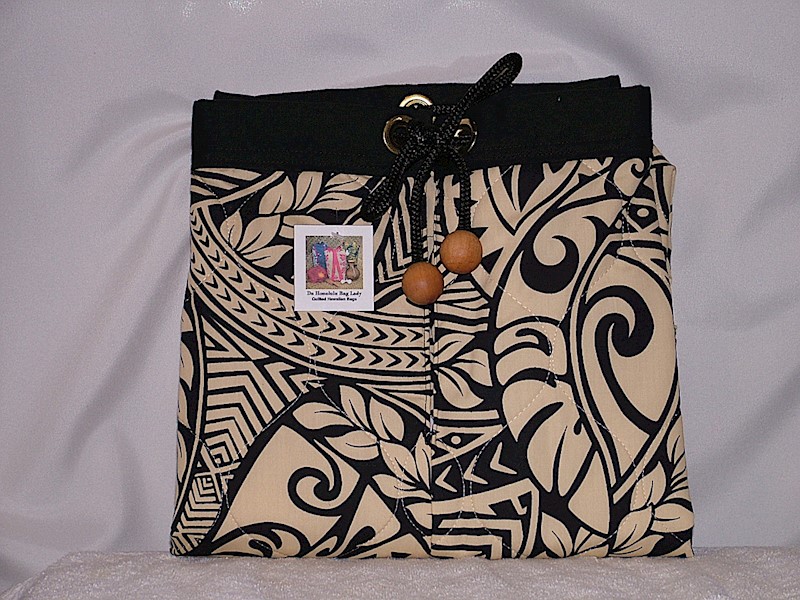 Quilted Hula Bag, Medium Details - Aloha Hula Supply