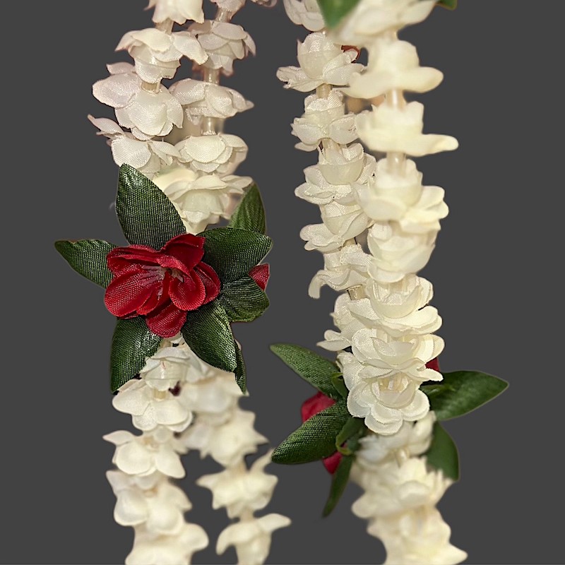 Double Strand Pikake w/ Rose Headband Details - Aloha Hula Supply